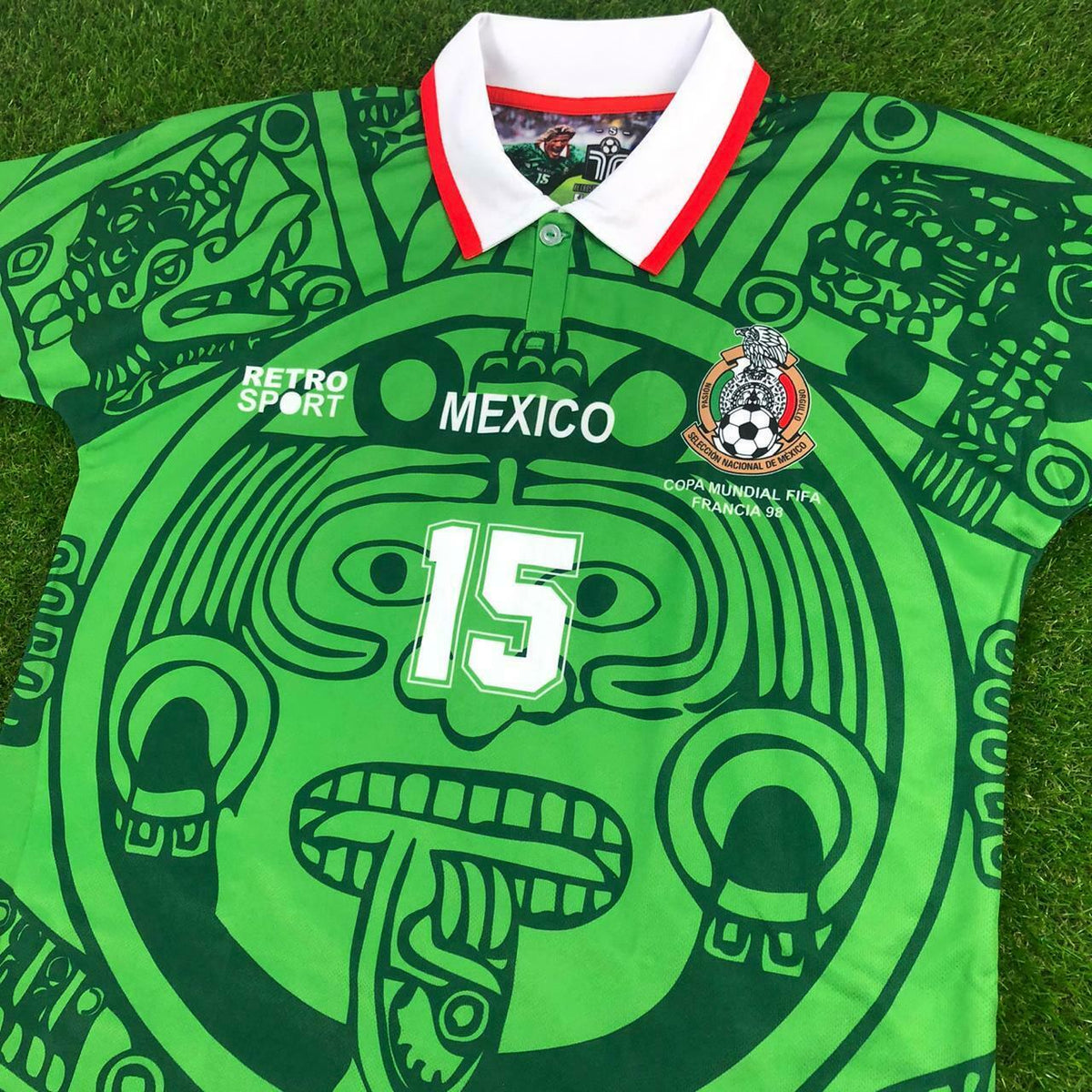 Mexico, Men´s Retro Soccer Jersey, 1998 Luis Hernandez #15 – nostalgiacf
