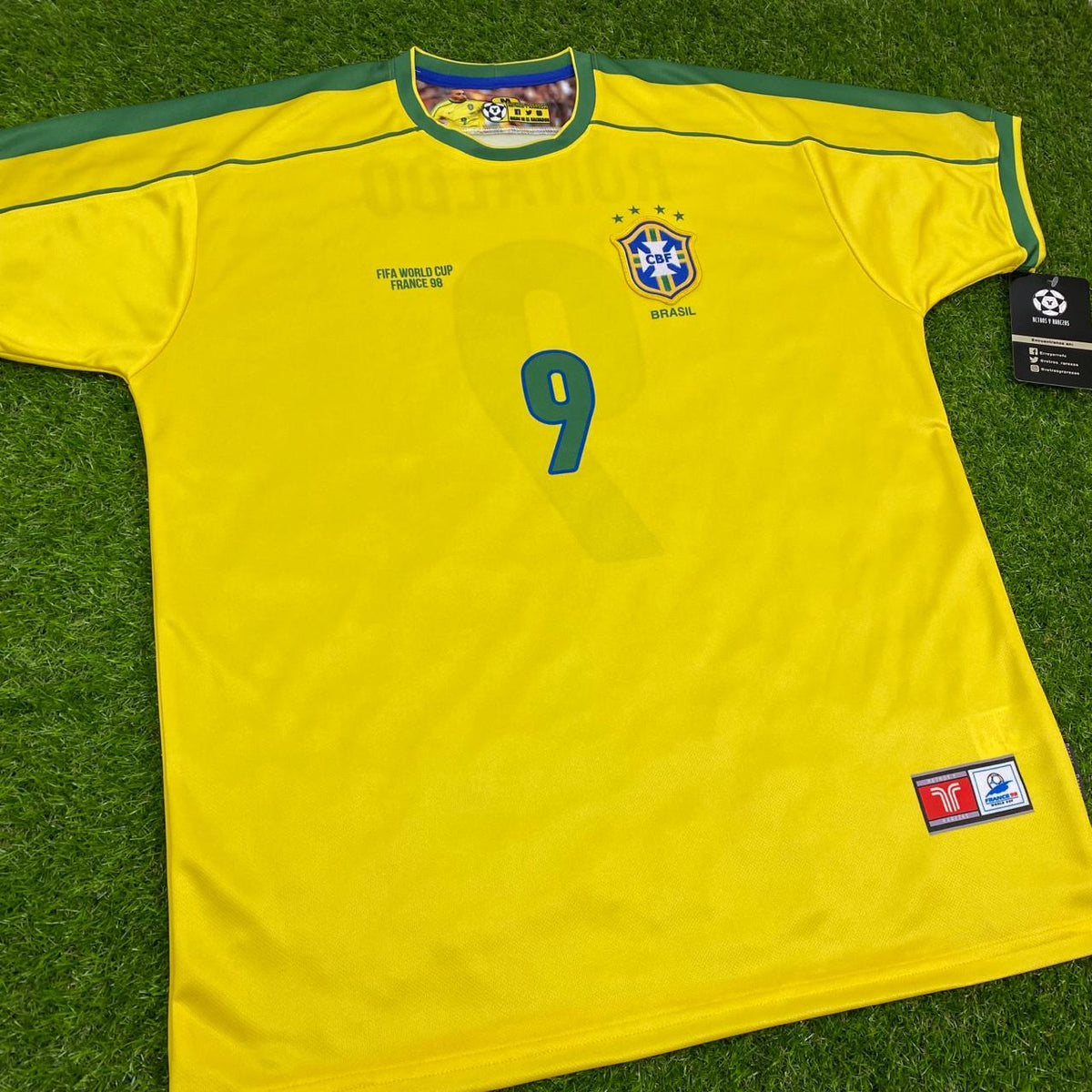 Brasil, Men's Retro Soccer Jersey, 1998, ronaldo #9 – NostalgiaCF.com
